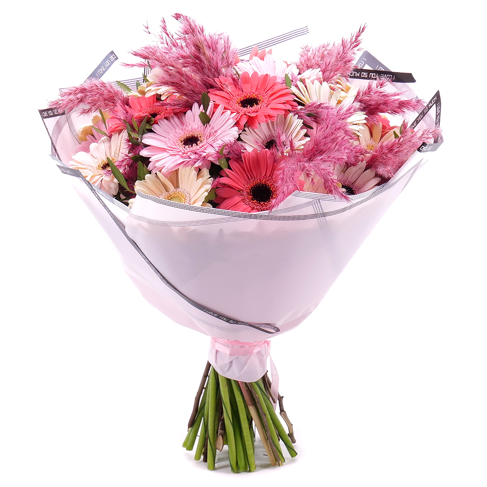 kytica kvetov - Sweet farebné gerbery a cortaderia | KVETY.sk